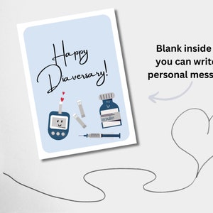 Happy Diaversary Card: Type 1 Diabetes Anniversary (PDF, PNG, JPG) - Etsy