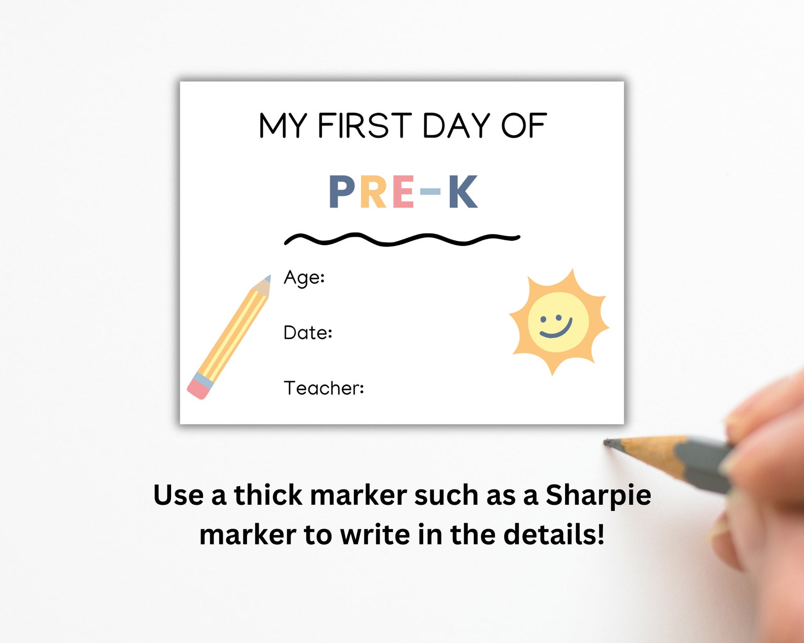 Printable First Day of Pre-k Sign Printable First Day of - Etsy