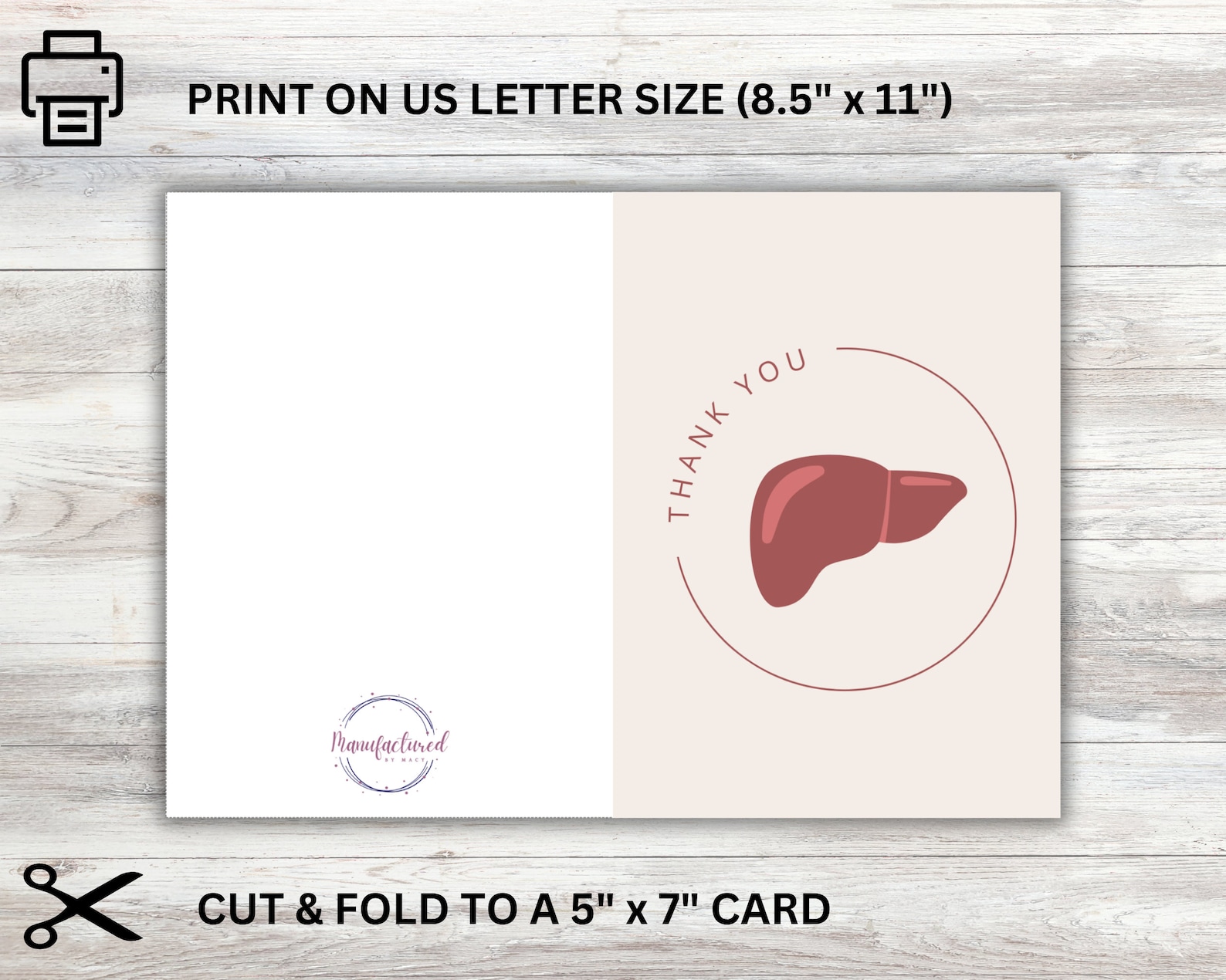 Printable Liver Thank You Card | Liver Donor Card | Liver Donation ...