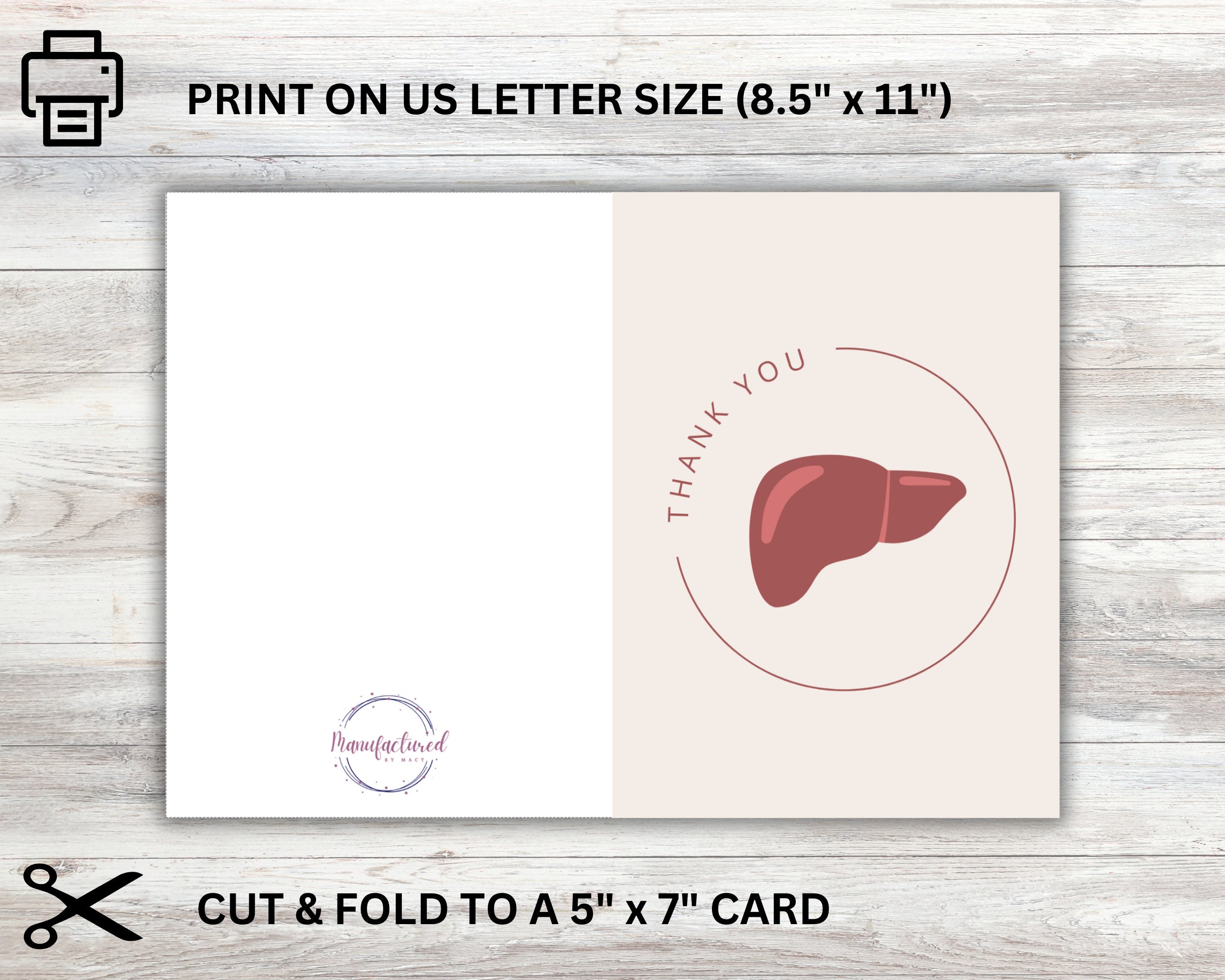 Printable Liver Thank You Card | Liver Donor Card | Liver Donation ...