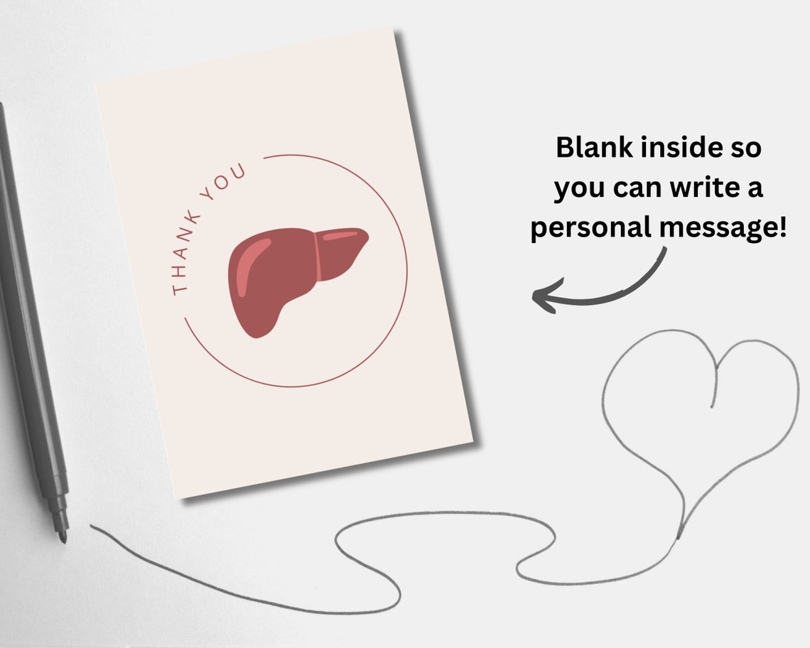 Printable Liver Thank You Card | Liver Donor Card | Liver Donation ...
