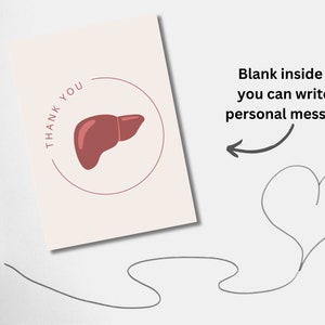 Printable Liver Thank You Card | Liver Donor Card | Liver Donation ...