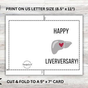 Happy Liverversary Card: Liver Transplant Anniversary (PDF, PNG, JPG ...