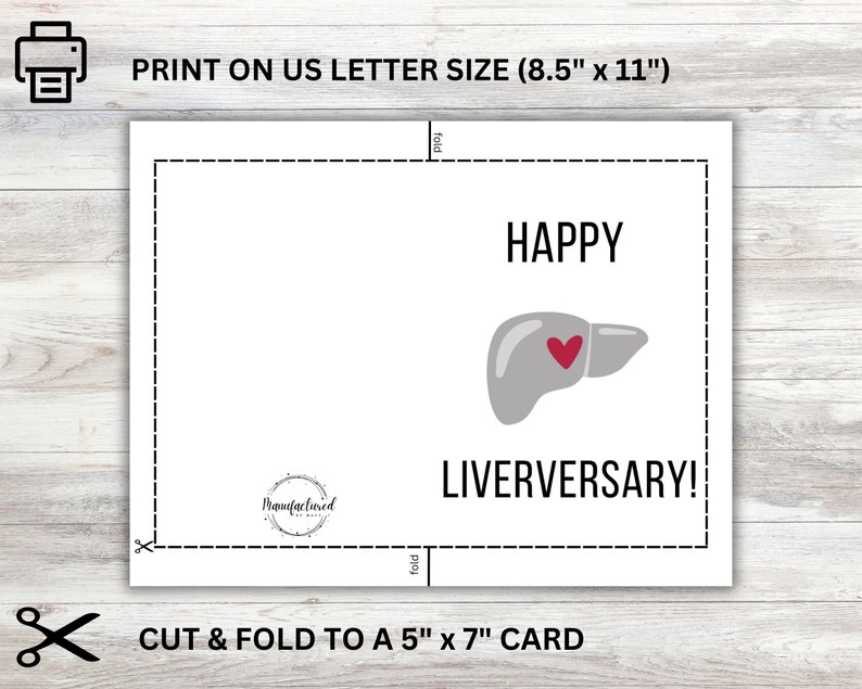 Happy Liverversary Card: Liver Transplant Anniversary (PDF, PNG, JPG ...