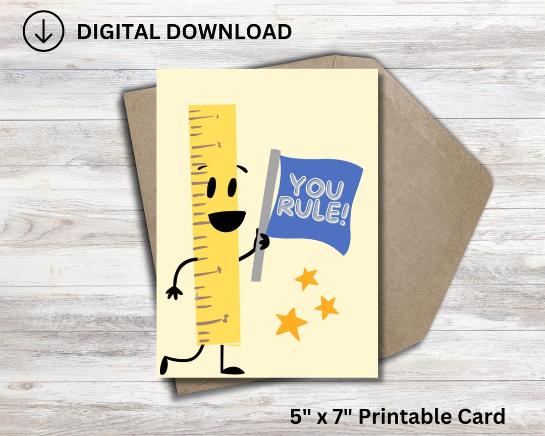 You Rule Printable Card Teacher Appreciation Card Student Encouragement ...