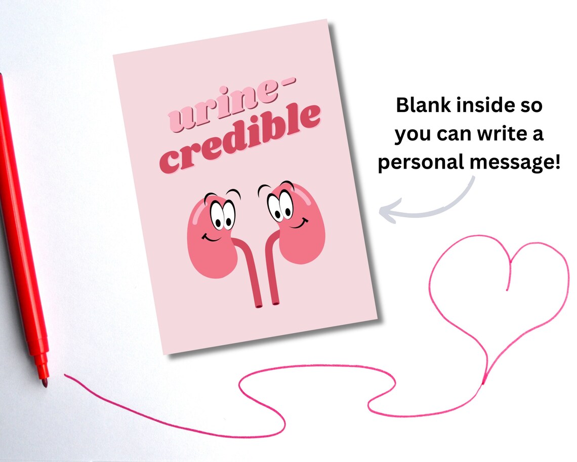 Urine-credible Kidney Printable Greeting Card Kidney Donor Kidney ...