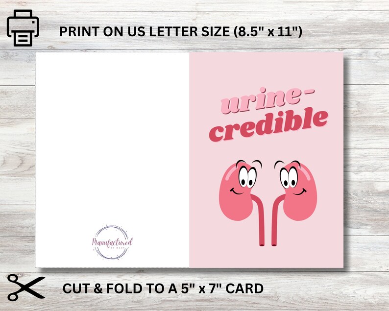 Urine-credible Kidney Printable Greeting Card - Kidney Donor - Kidney ...