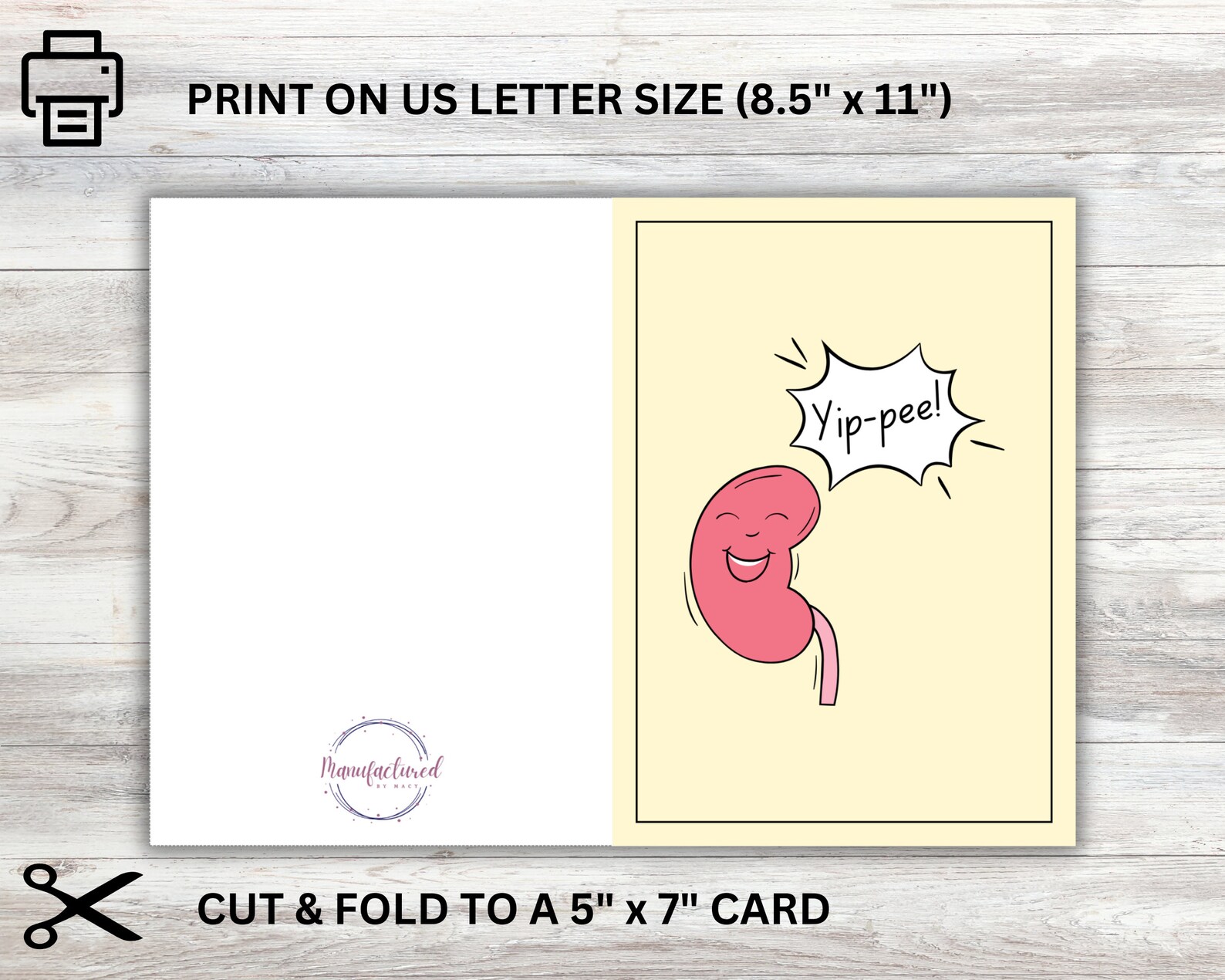 Yip-pee Kidney Printable Card | Kidney Card | Kidney Anniversary Card ...