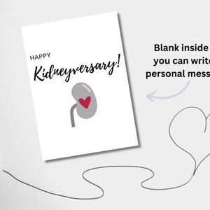 Kidneyversary Greeting Card – Transplant Anniversary Gift (digital ...