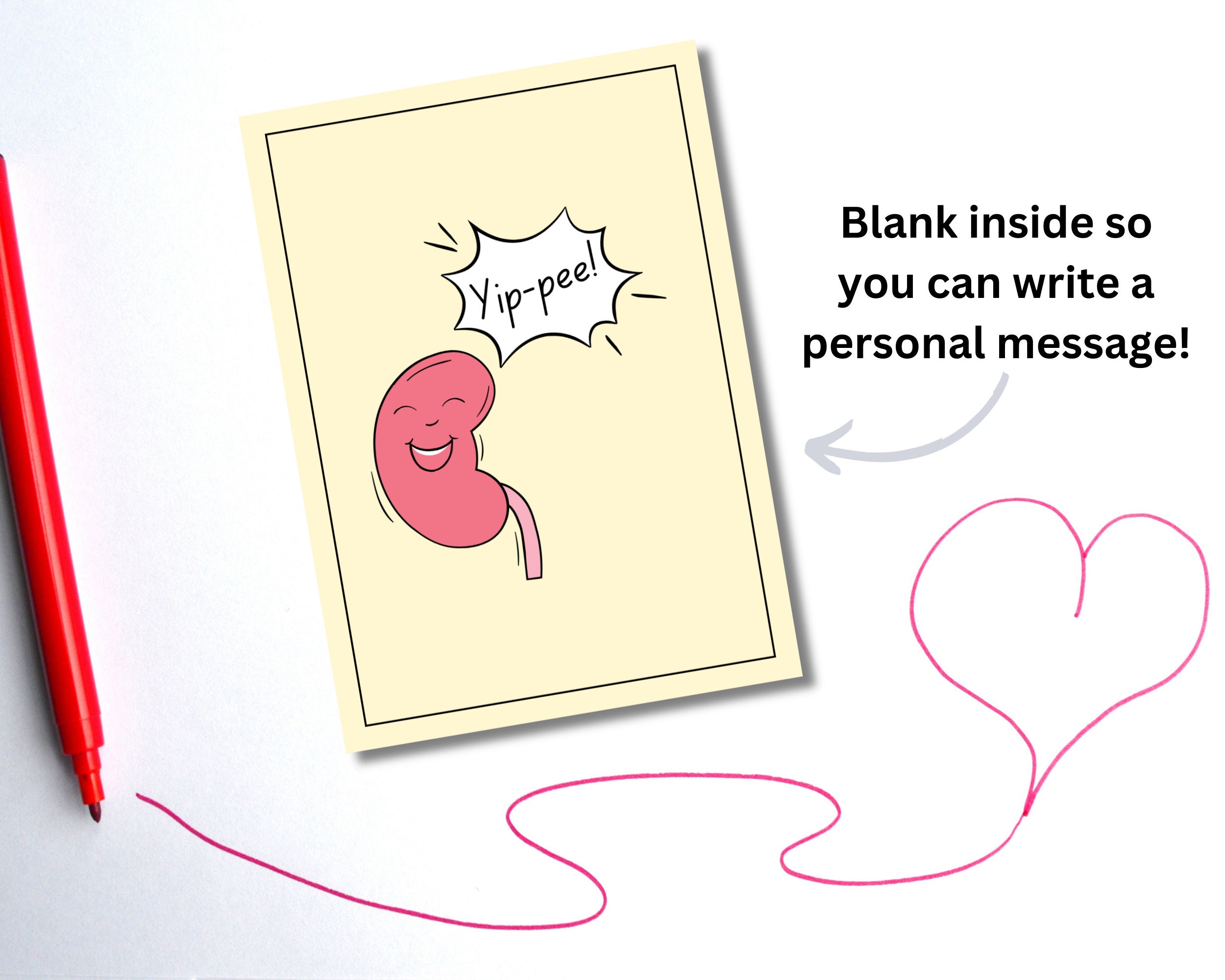 Yip-pee Kidney Printable Card | Kidney Card | Kidney Anniversary Card ...