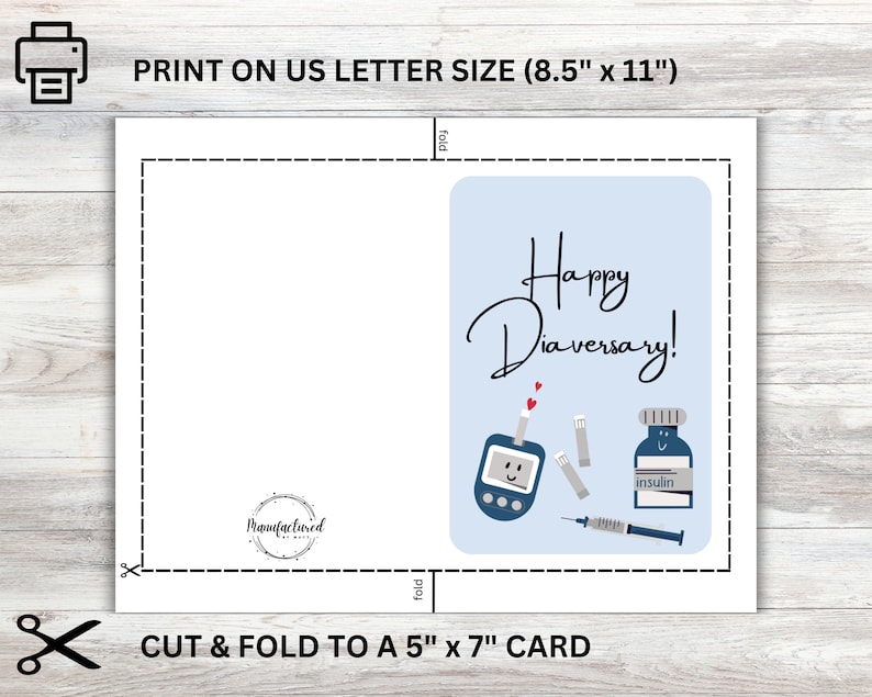 Happy Diaversary Card: Type 1 Diabetes Anniversary (PDF, PNG, JPG) - Etsy