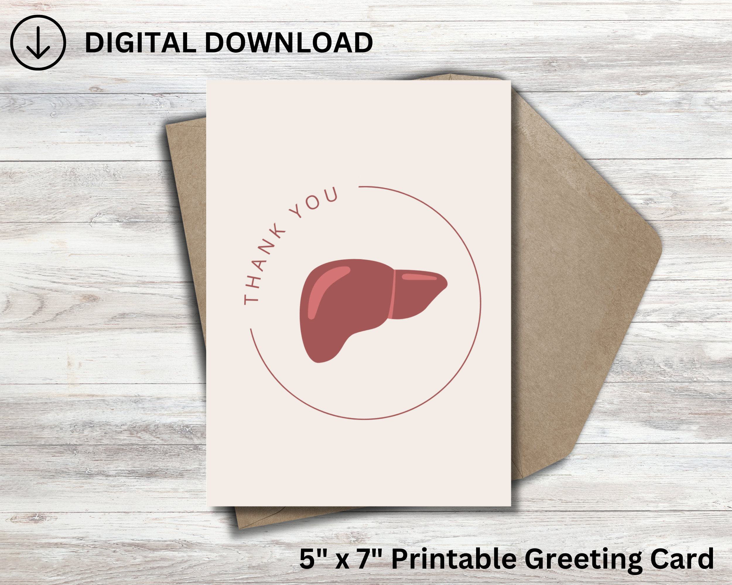 Printable Liver Thank You Card | Liver Donor Card | Liver Donation ...