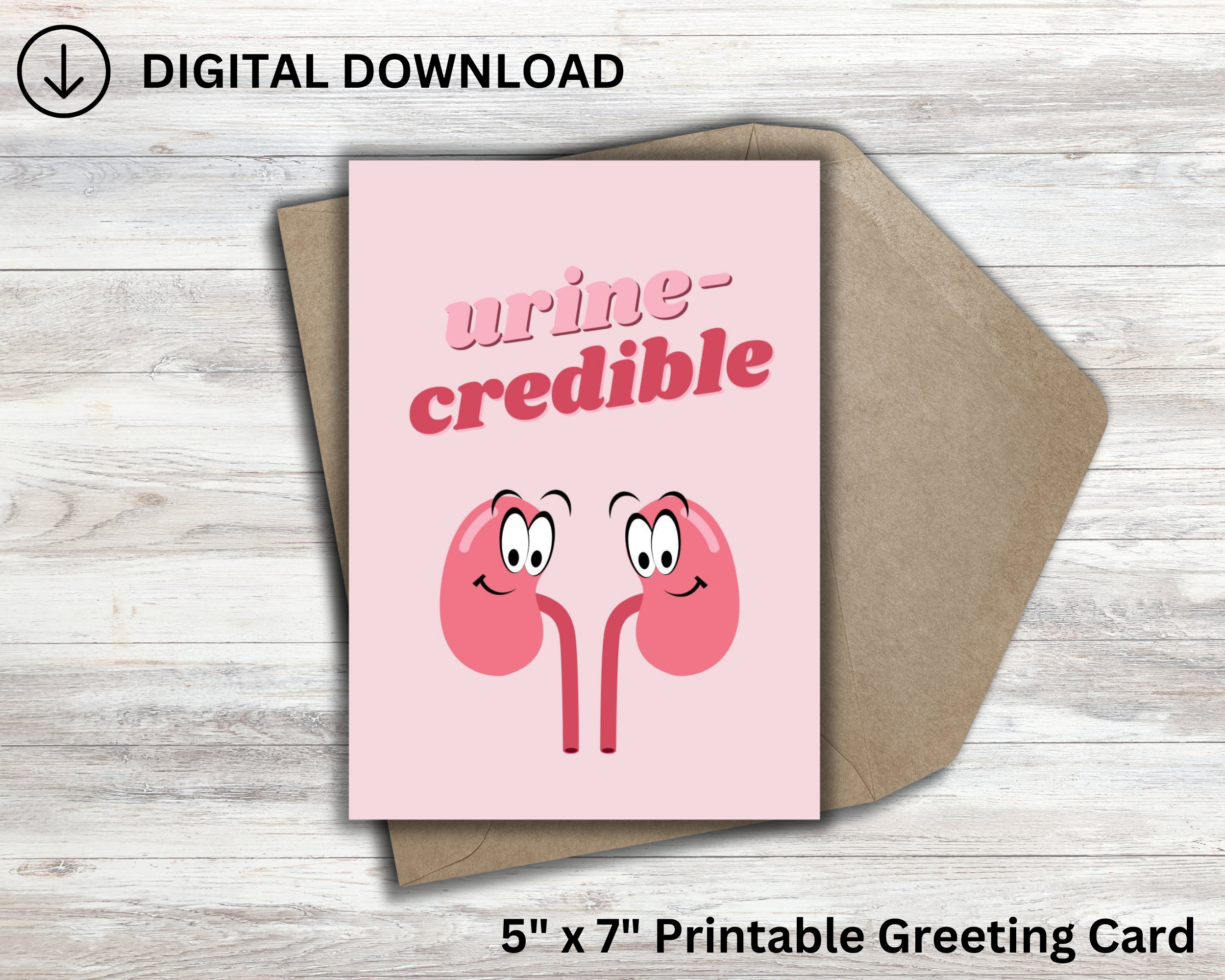 Urine-credible Kidney Printable Greeting Card Kidney Donor Kidney ...