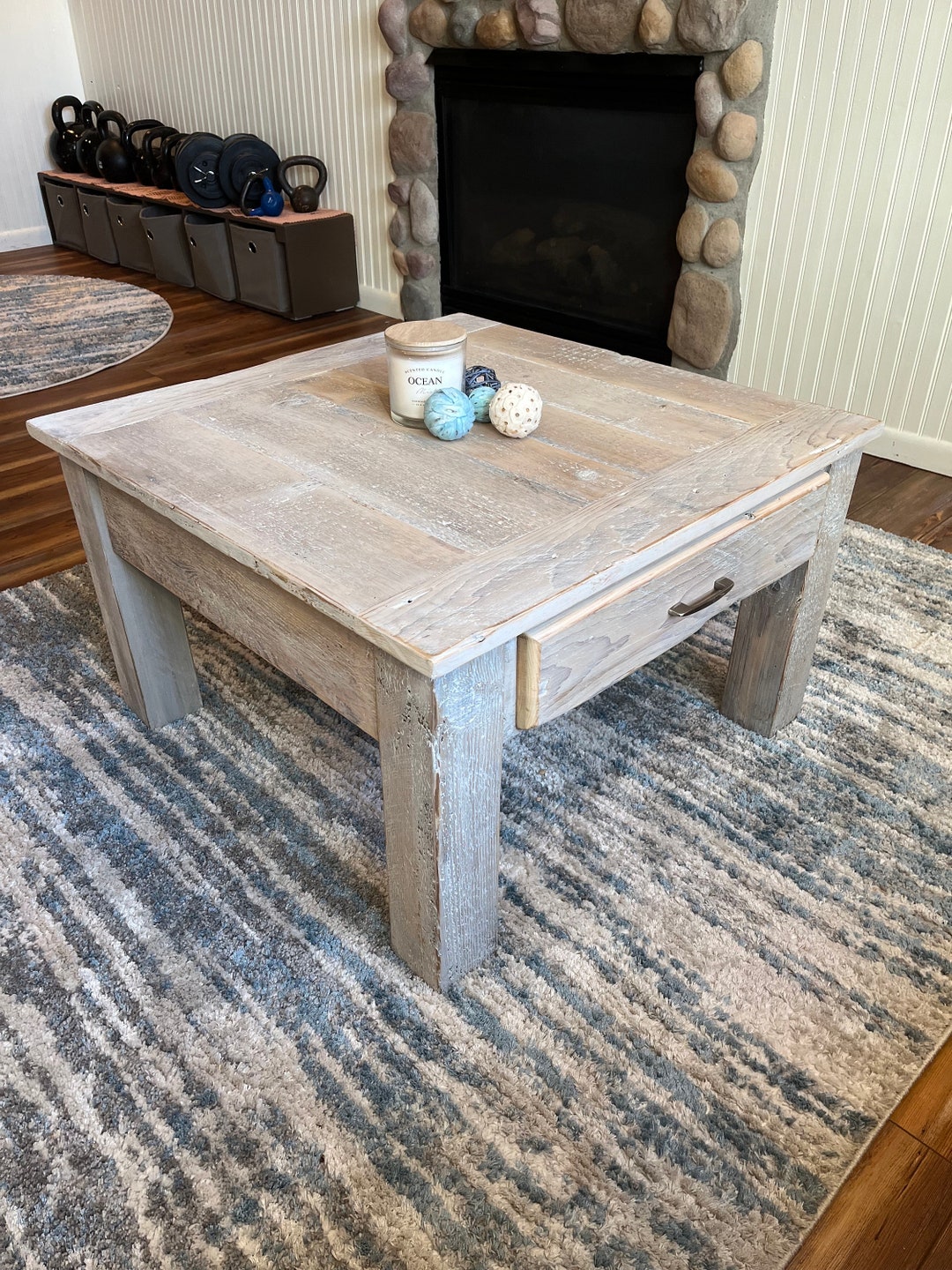 Reclaimed Barn Wood Coffee Table: Rustic Pine, Optional Drawer - Etsy