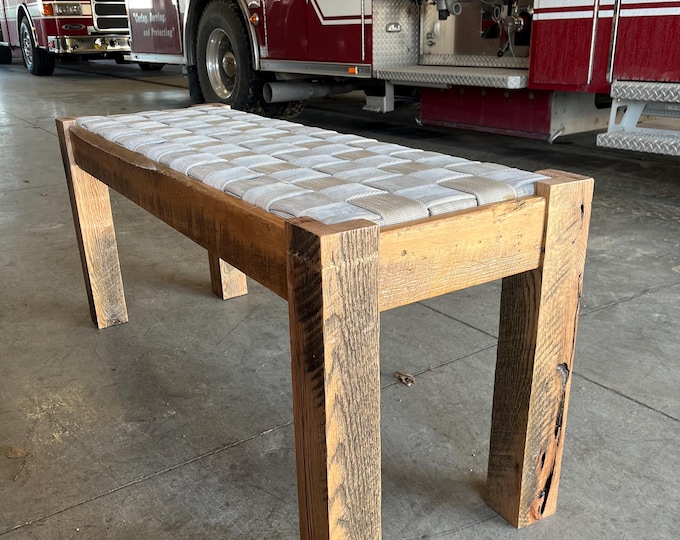 Reclaimed Fire Hose Bench. Custom Sizes and Finishes Available. - Etsy