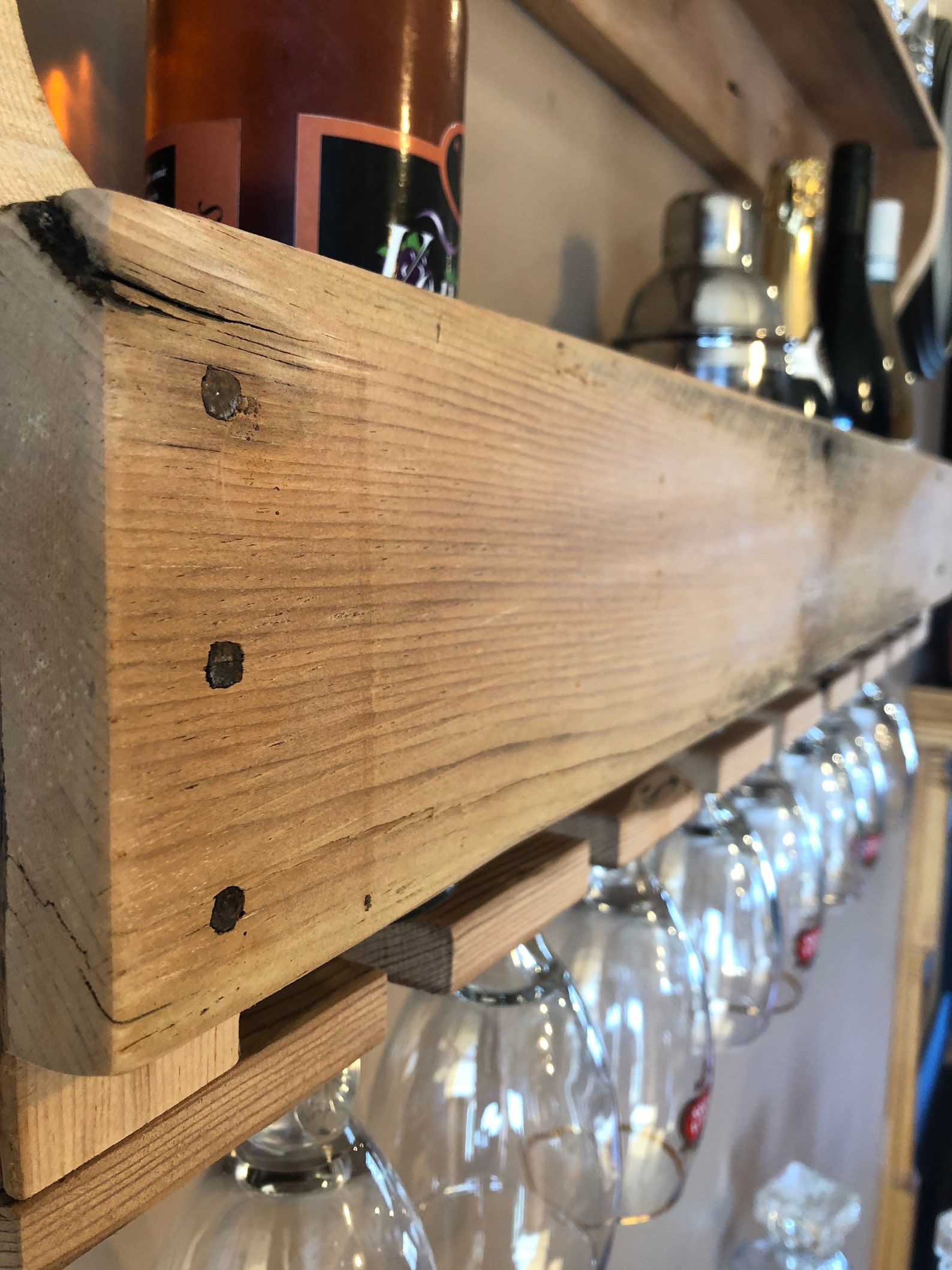 Reclaimed Barn Wood Wine Rack - Etsy