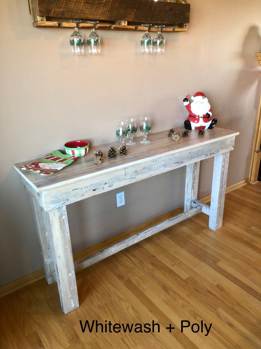 Reclaimed Barn Wood Console Table: Rustic Entryway Server, Custom Size ...