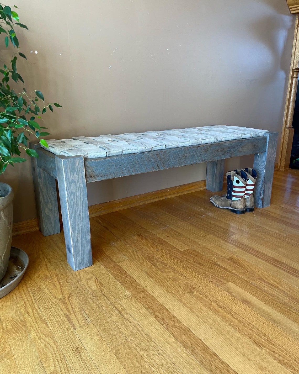 Reclaimed Fire Hose Bench. Custom Sizes and Finishes - Etsy