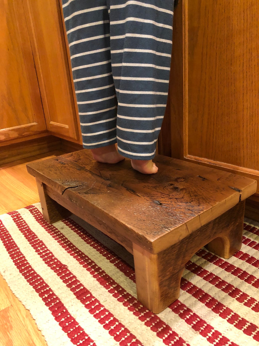 Rustic Distressed Wooden Step Stool - Reclaimed Barn Wood - Etsy