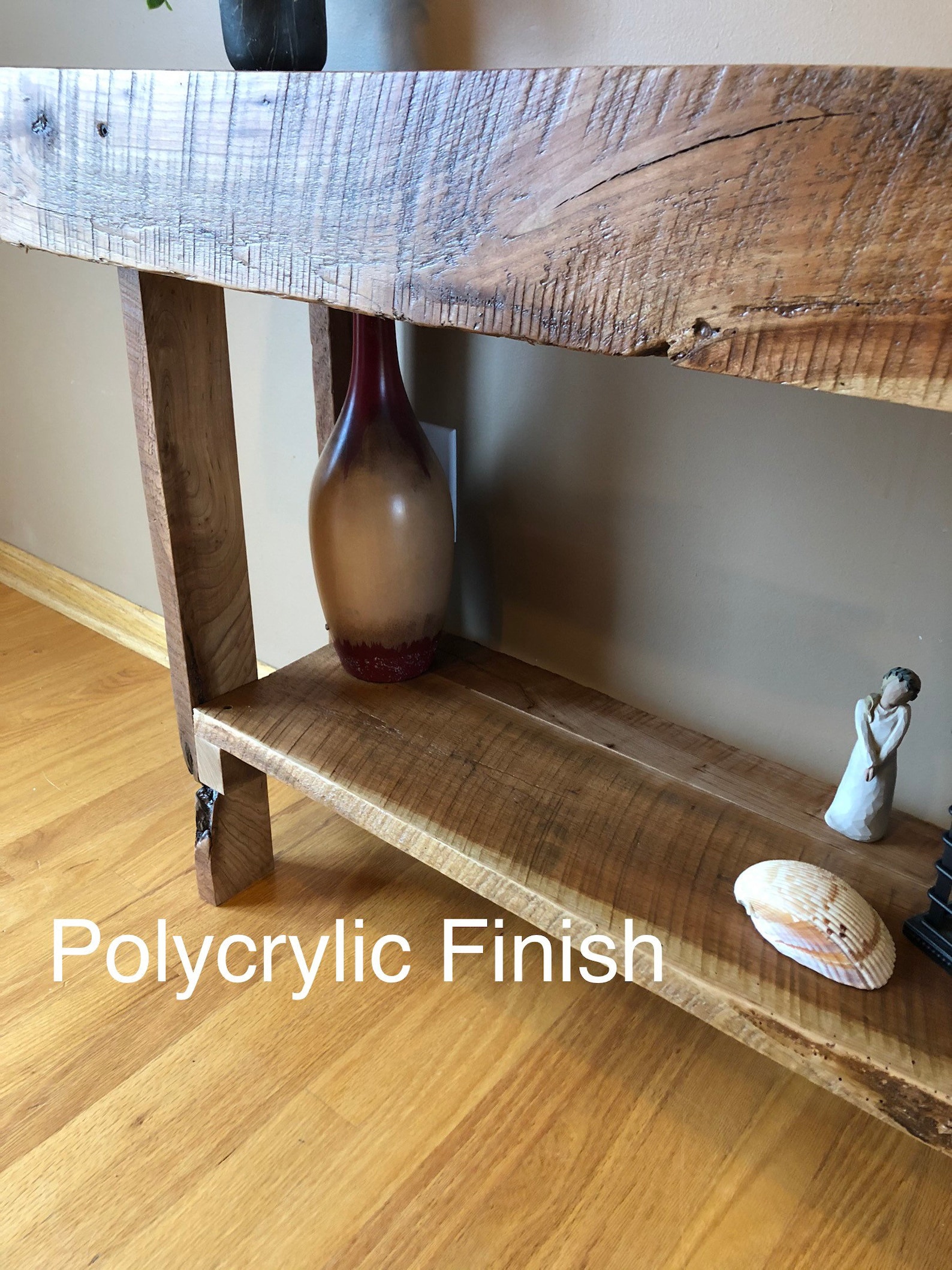 Reclaimed Cherry Wood Entry Way/console Table, Rustic, Rough-sawn ...