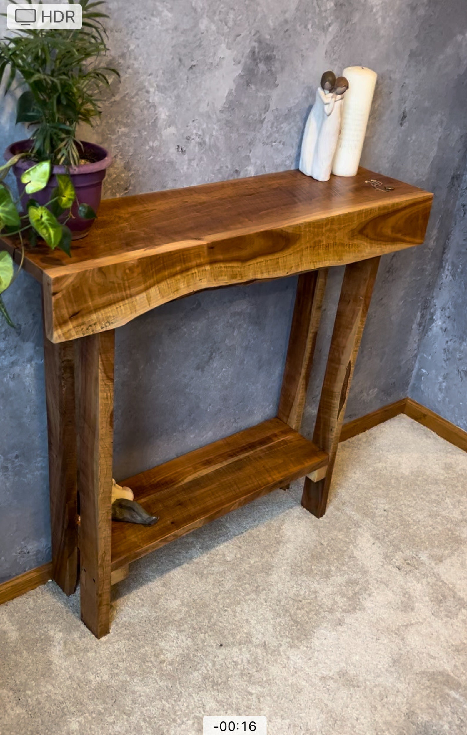 Reclaimed Cherry Wood Entry Way/console Table, Rustic, Rough-sawn ...