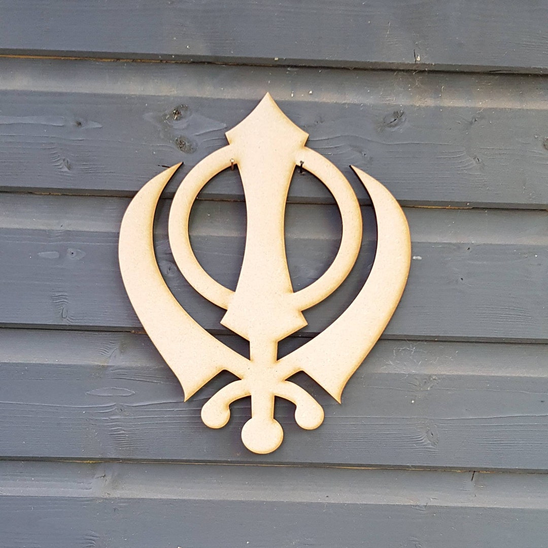 Khanda Plaque SMALL- Religious Home Decor - Unpainted - Etsy