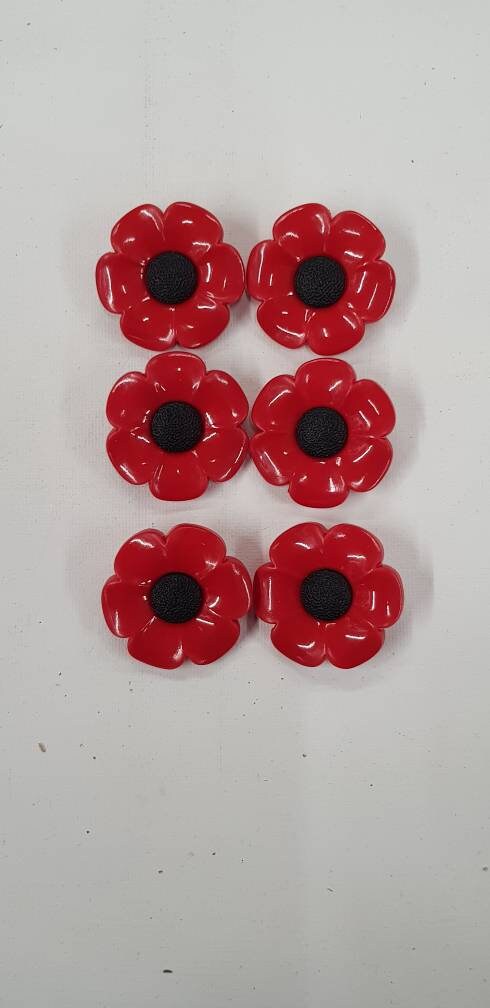 38mm poppy buttons Haberdashery | Etsy