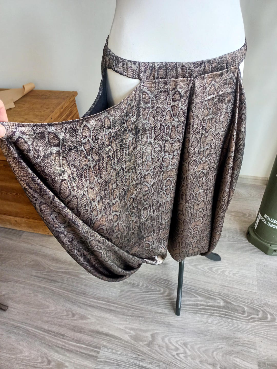 Satin Harem Pants With Open Hips Drop With Animal Print - Etsy