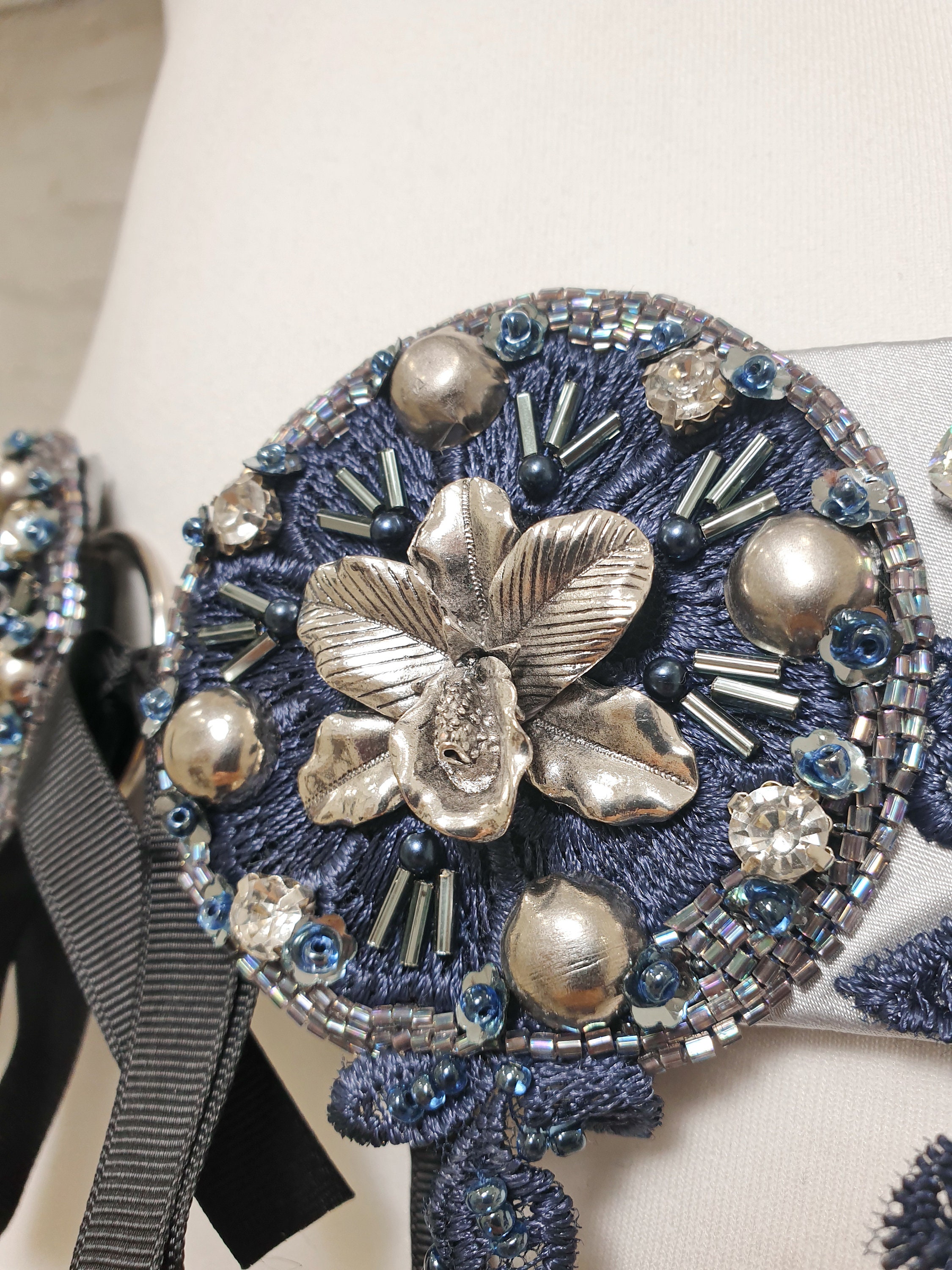 Blue Silver Tribal Fusion Costume Fusion Belly Dance Costume | Etsy