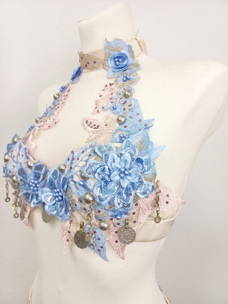Custom Tribal Fusion Costume, Pink Belly Dance Costume, Tribal Belly ...