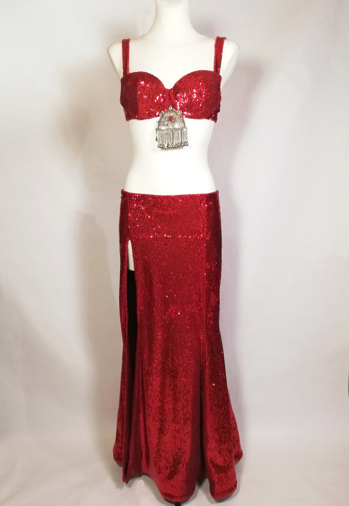 Sparkle Red Tribal Belly Dance Costume in Jessica Rabbit Style | Etsy