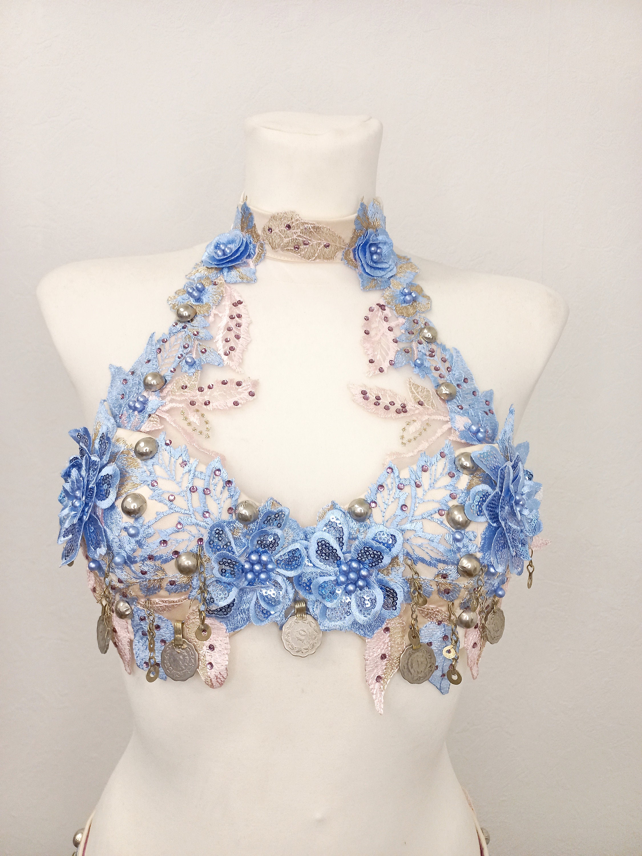 Custom Tribal Fusion Costume, Pink Belly Dance Costume, Tribal Belly ...