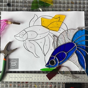 Stained Glass Pattern Battle Betta Fish Suncatcher - Etsy