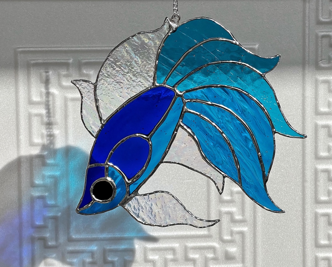 Betta Fish Stained Glass Suncatcher - Etsy