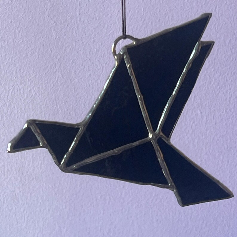 Origami Crane Stained Glass Suncatcher - Etsy