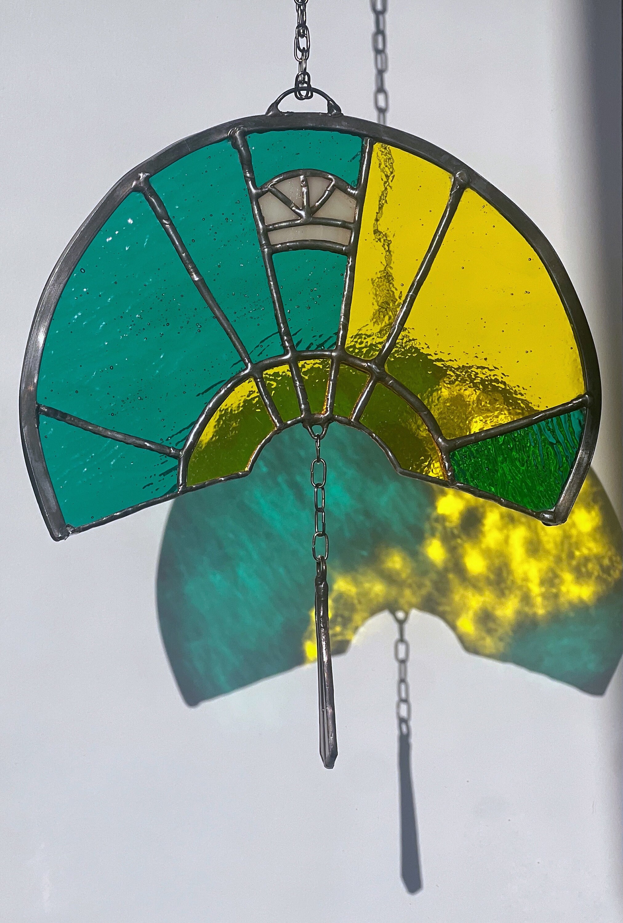 Japanese Fan Uchiwa Stained Glass Suncatcher - Etsy