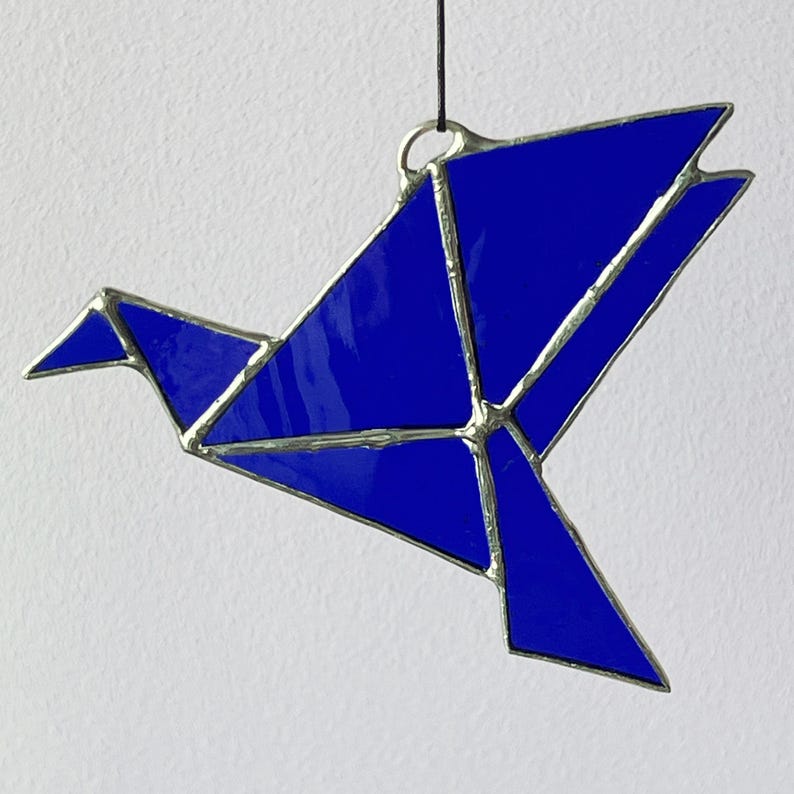Origami Crane Stained Glass Suncatcher - Etsy