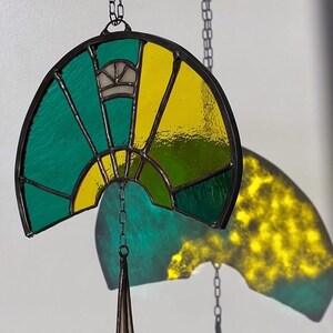 Stained Glass Pattern Japanese Fan Uchiwa Suncatcher - Etsy