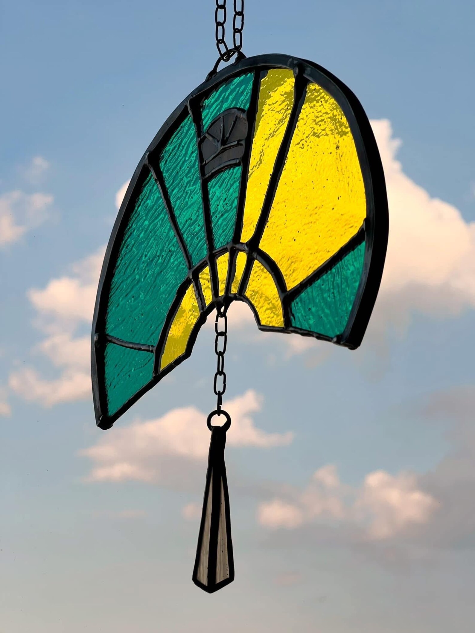 Stained Glass Pattern Japanese Fan Uchiwa Suncatcher - Etsy