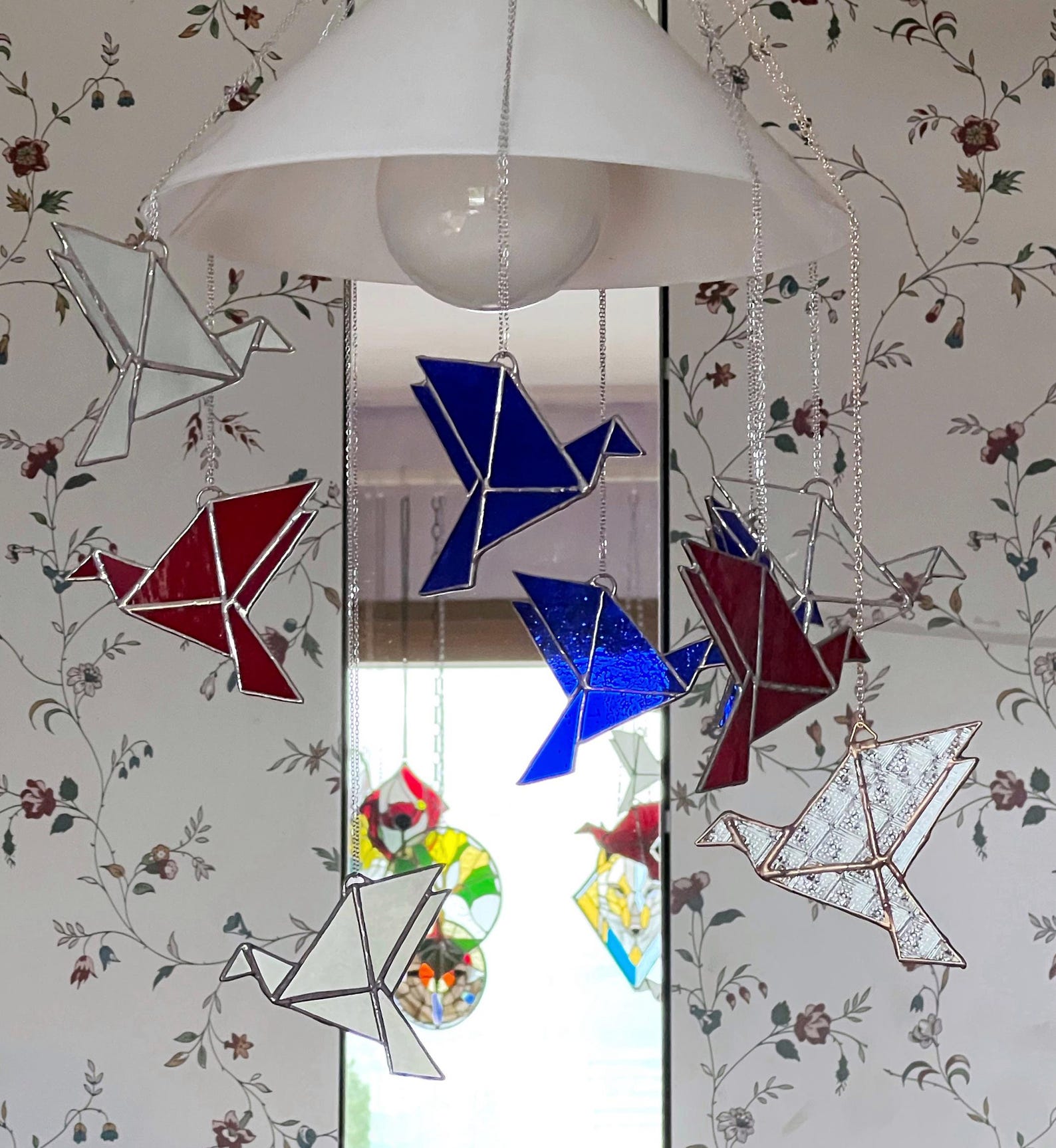 Origami Crane Stained Glass Suncatcher - Etsy