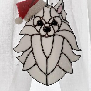 Stained Glass Pattern American Eskimo Dog Pomeranian Suncatcher - Etsy