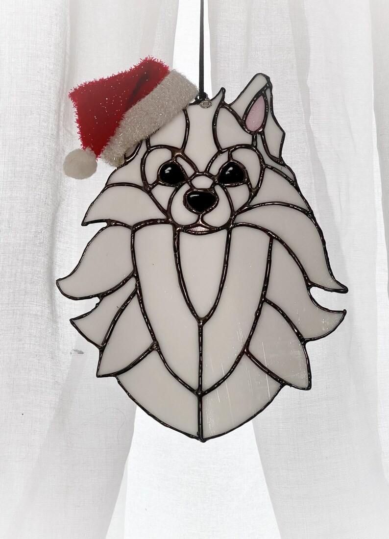 Stained Glass Pattern American Eskimo Dog Pomeranian Suncatcher - Etsy