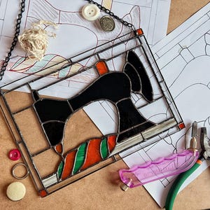 Stained Glass Pattern Sewing Machine Suncatcher - Etsy
