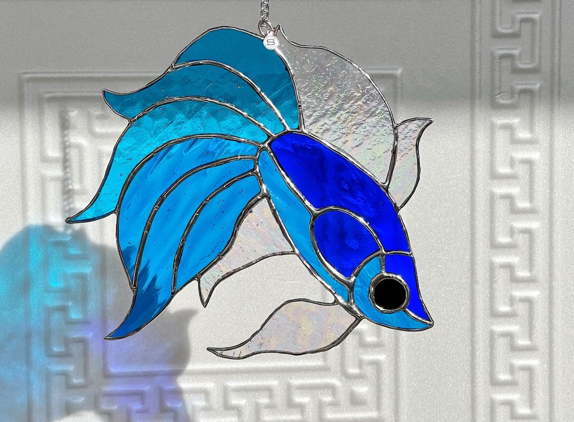 Betta Fish Stained Glass Suncatcher - Etsy