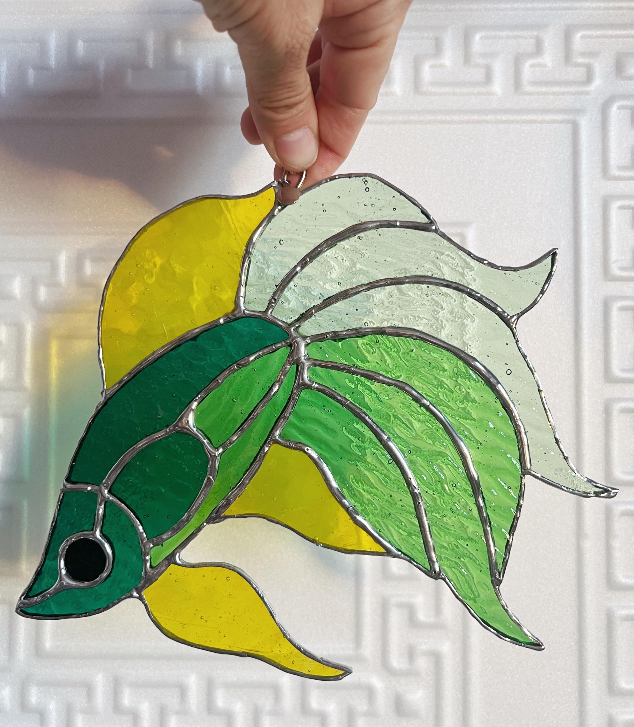 Stained Glass Pattern Battle Betta Fish Suncatcher - Etsy