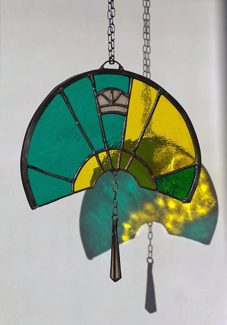 Japanese Fan Uchiwa Stained Glass Suncatcher - Etsy