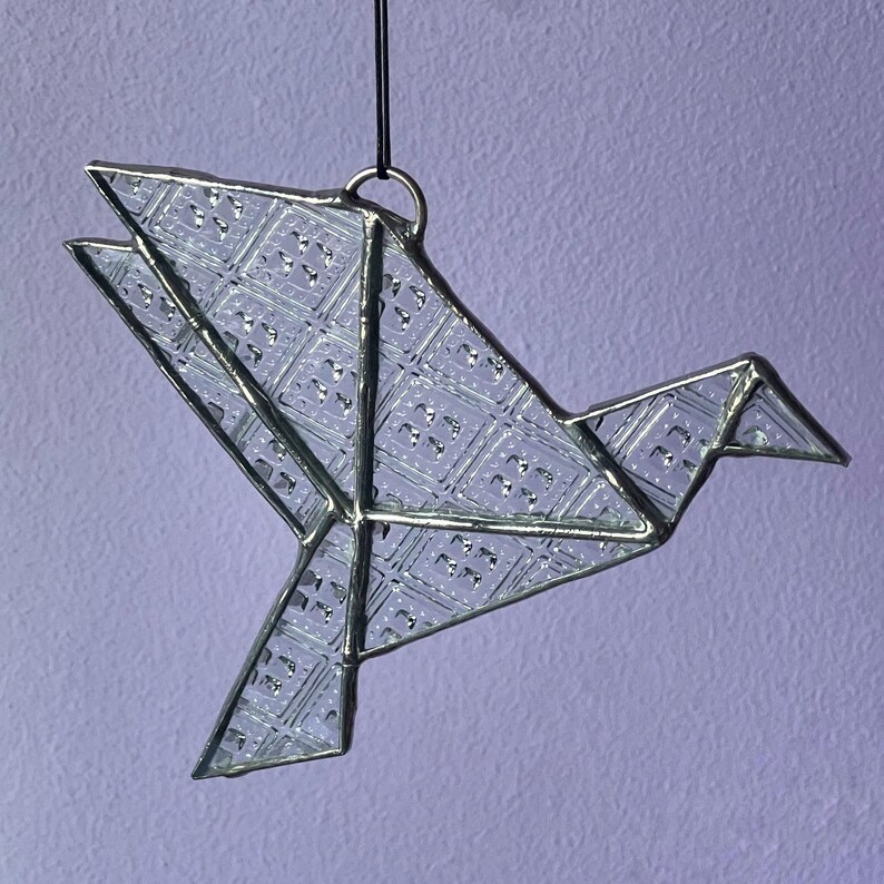 Origami Crane Stained Glass Suncatcher - Etsy