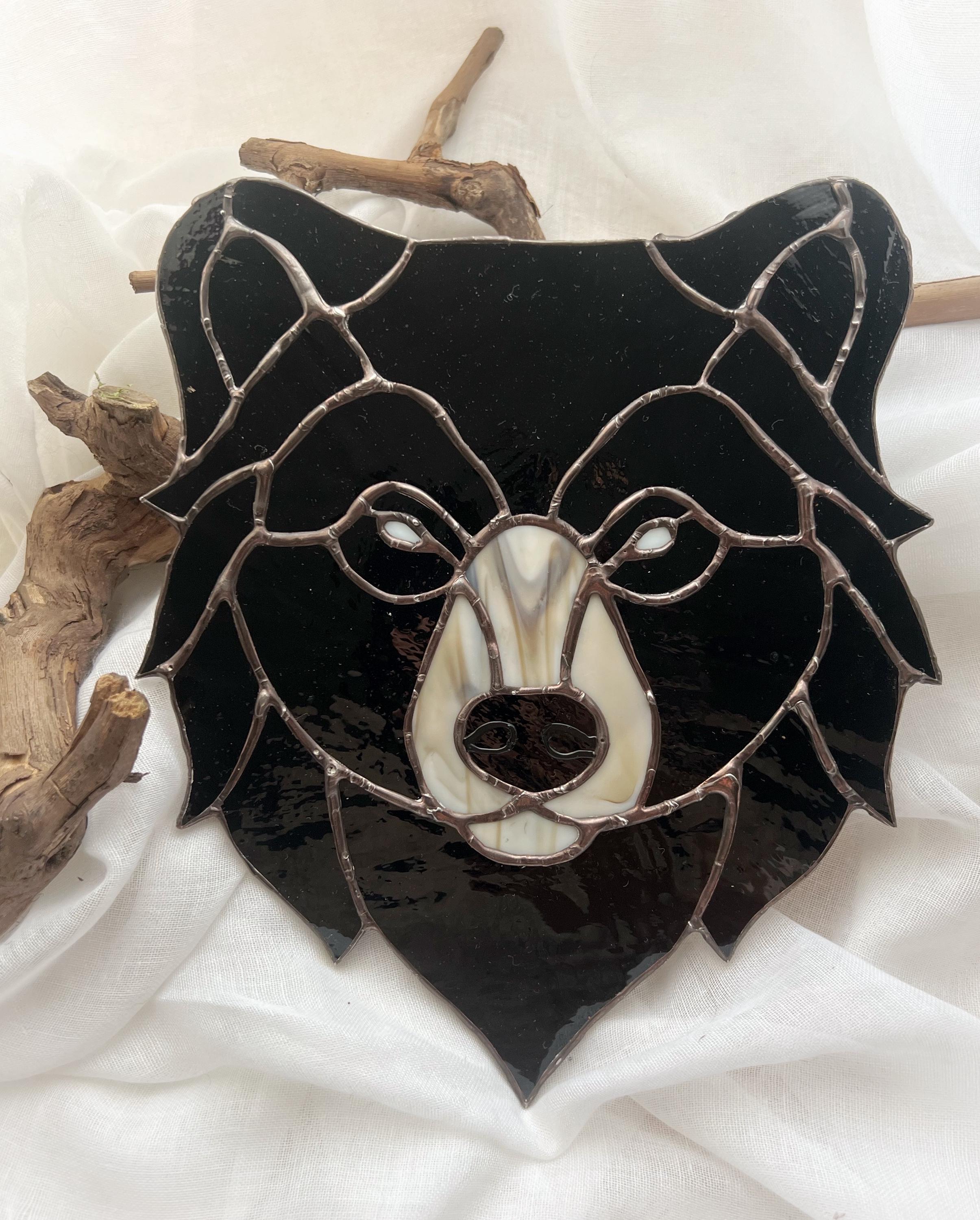 Stained Glass Pattern Black Bear Suncatcher - Etsy