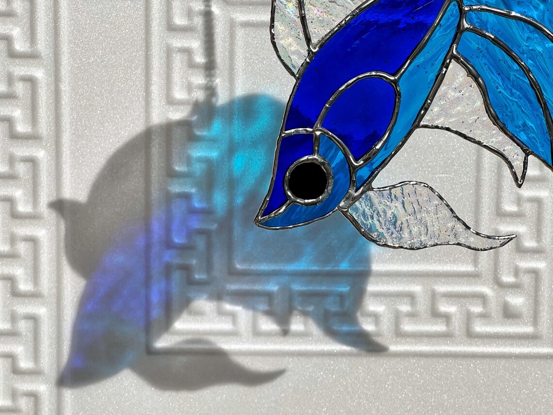 Betta Fish Stained Glass Suncatcher - Etsy