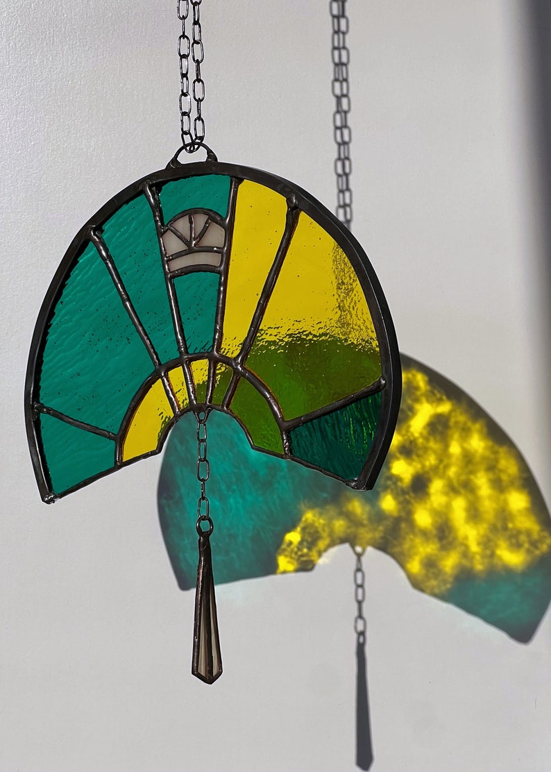 Japanese Fan Uchiwa Stained Glass Suncatcher - Etsy